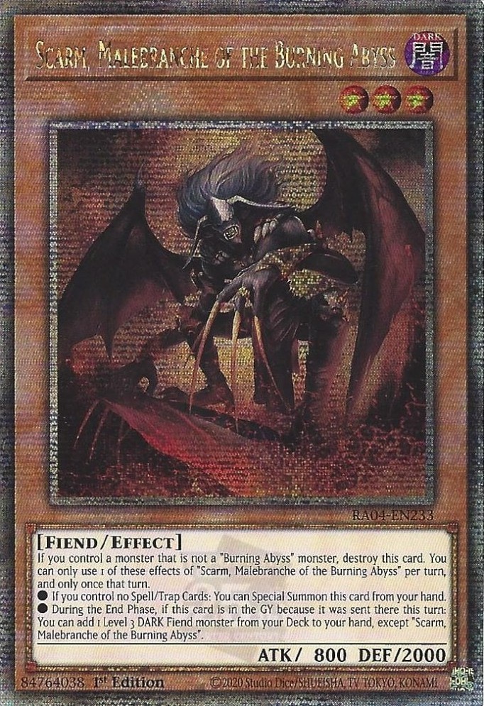 Scarm, Malebranche of the Burning Abyss (V.1 - Quarter Century Secret Rare) - Quarter Century ...