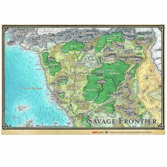 D&D - Savage Frontier Map | Fantàsia Store