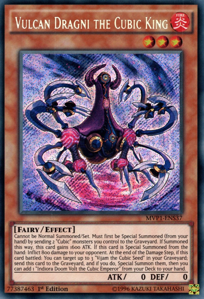Vulcan Dragni the Cubic King (V.3 - Secret Rare) - Yu-Gi-Oh! The Dark Side of Dimensions Movie ...